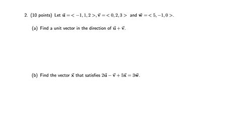 Solved 2 10 Points Let U −112 V 023 And
