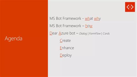 Getting Started With Microsoft Bot Framework Ppt