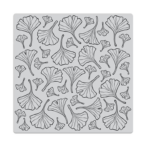 Ginkgo Leaves Pattern Bold Prints Cling Stamp Hero Arts