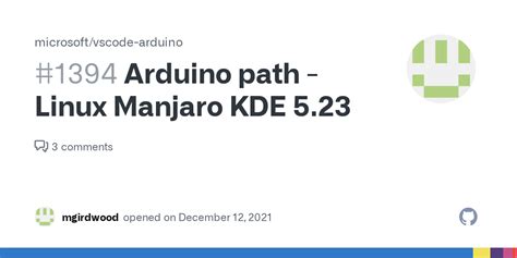 Arduino Path Linux Manjaro Kde 523 · Issue 1394 · Microsoftvscode Arduino · Github