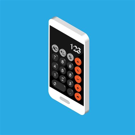Premium Vector Isometric Flat Design Phone With Calculator App On Screen Smartphone Isolated