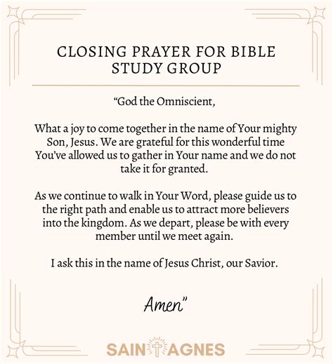 Sample Closing Prayers For Bible Study With Images