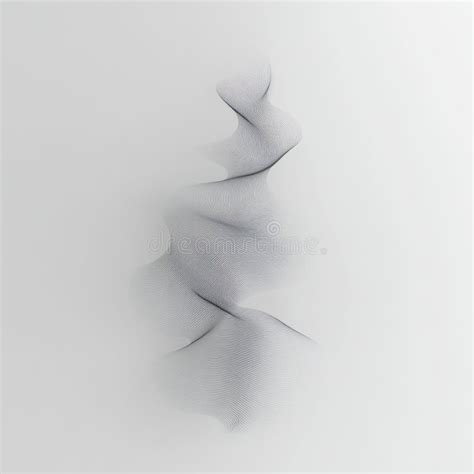 Abstract Flowing Lines Creating Dynamic Wave Patterns In Soft Gray Stock Illustration