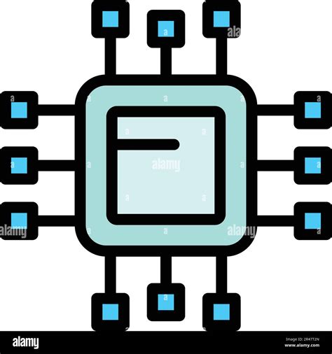Microchip Icon Outline Microchip Vector Icon For Web Design Isolated On White Background Color