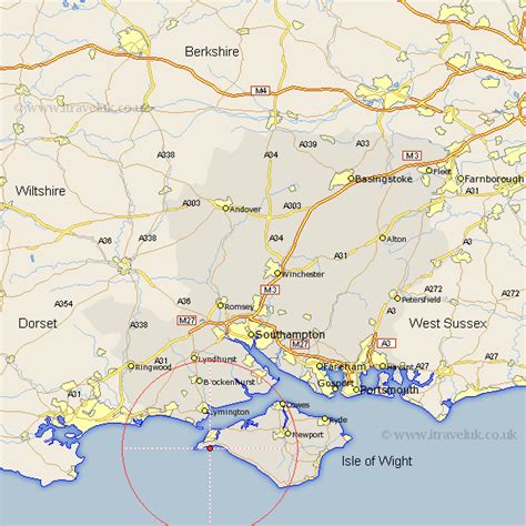 Totland Map Street And Road Maps Of Hampshire England Uk
