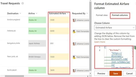 Sharepoint List Form Formatting Json Examples