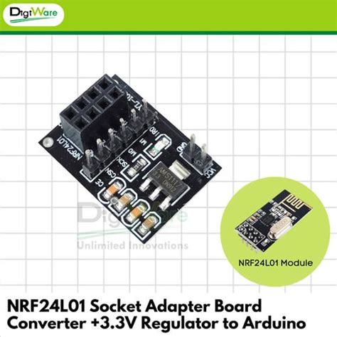 Jual NRF L Socket Adapter Board Converter V Regulator To Arduino