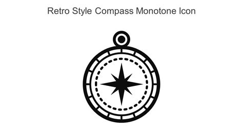 Retro Style Compass Monotone Icon In Powerpoint Pptx Png And Editable