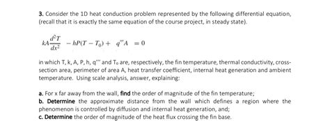 3 Consider The 1d Heat Conduction Problem