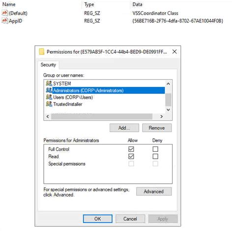 Vss Access Denied Errors On Admin Account Event Id 8193 And 13