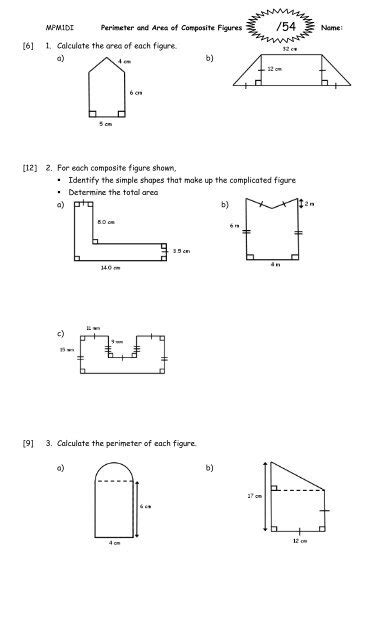 Perimeter And Area Of Composite Figures