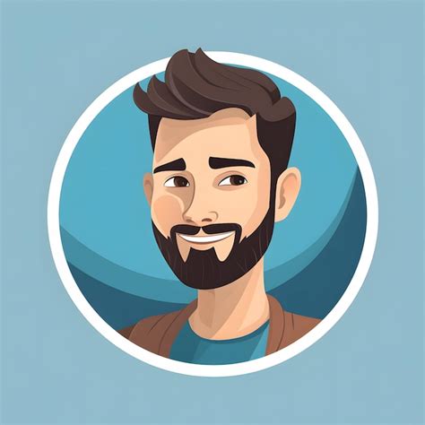 Premium Ai Image Stylish Man Flat Vector Profile Picture Ai Generated