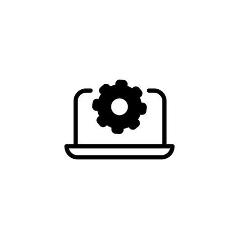 Premium Vector Laptop And Gears Icon