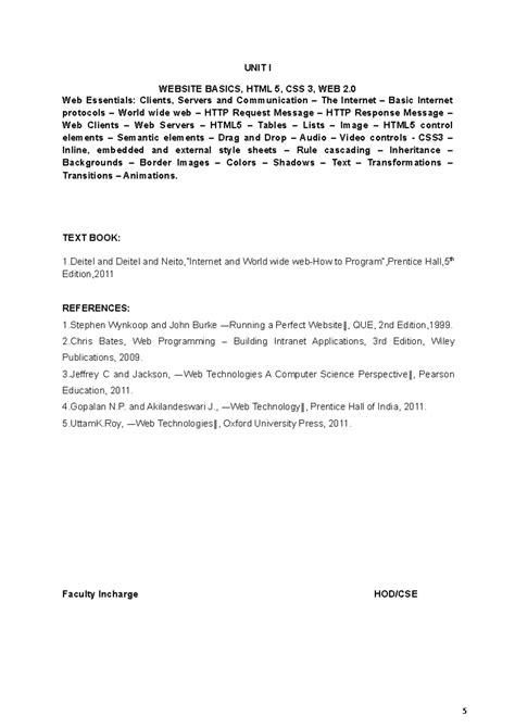 Ip Unit I Notes Unit I Website Basics Html 5 Css 3 Web 2 Web