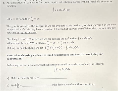 Solved Antiderivatives Of Composite Functions Require Chegg