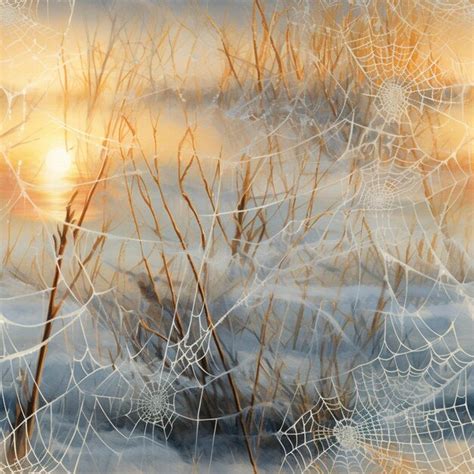 Premium Ai Image Arafed Image Of A Sunset With A Spider Web In The Foreground Generative Ai