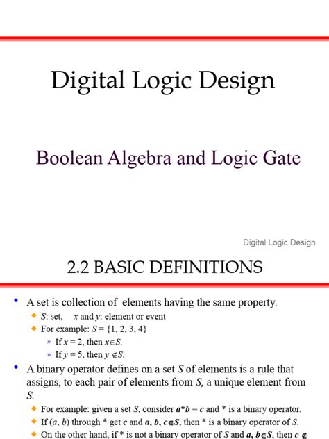 4 Boolean Algebra And Basic Definitionppt Pdf Boolean Algebra