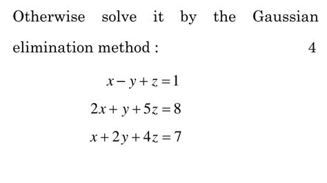 System Of Equations Gaussian Elimination Ignou Ignou