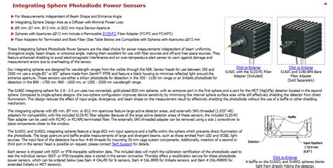 Thorlabs S140c S142c S142cl S144c S145c S145cl S146c S148c