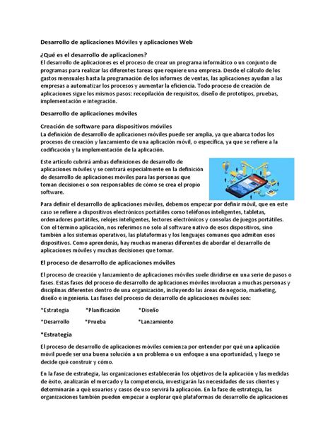 Desarrollo De Aplicaciones Móviles Y Aplicaciones Web Pdf