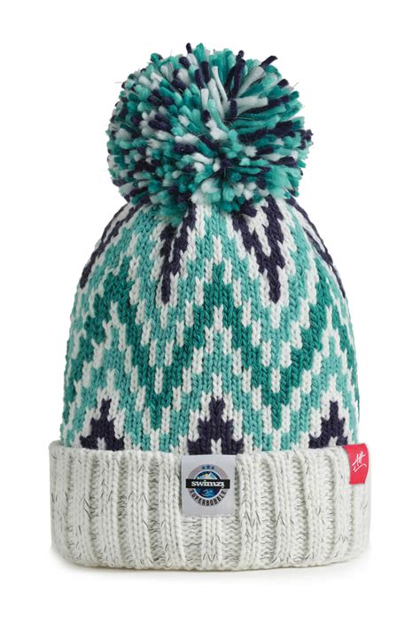Andrea Hall Alpine Midnight Zig Zag Super Bobble Hat Swimzi