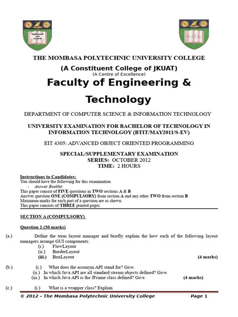 eit 4305 advanced object oriented programming pdf
