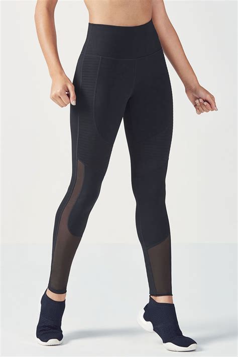 Fabletics Tight High Waisted Mesh Powerhold 78 Womens Black Size 3x