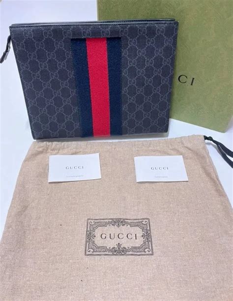 [ 정품 풀구성 ] 구찌 Gg슈프림 웹삼선 클러치 세컨웨어 헬로마켓
