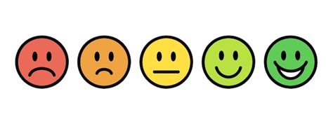 Premium Vector Satisfaction Scale Customer Emotion Feedback Mood Faces For Survey Rate Icons