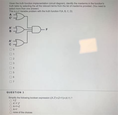 Solved Given The Truth Function Implementation Circuit