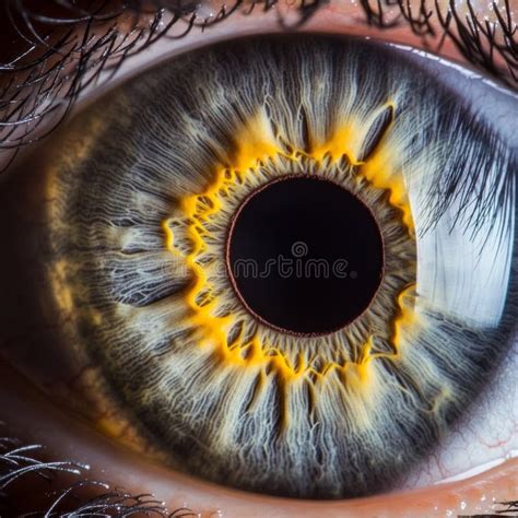 Close Up Of A Human Eye With Vibrant Iris Patterns And Details Stock Image Image Of