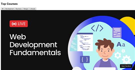 Top Course Starter Codesandbox