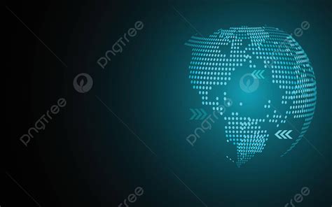 Blue Dot Map With Gradient Tech Abstract Design For Presentations Vector Dotted Graphic Ocean