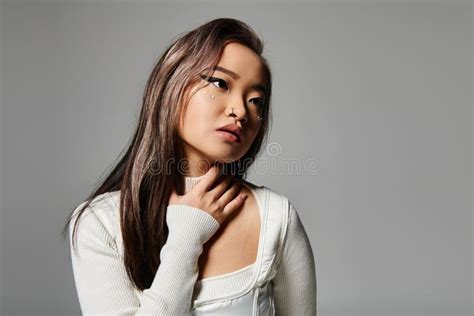 Alluring Asian Woman In Her S Stock Photo Image Of Charming Trendsetter