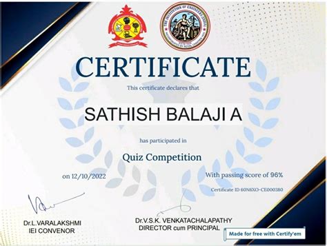 Sathish Balaji A On Linkedin Iei Quiz Smvec Iei