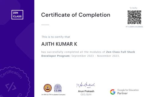 Ajith Kumar On Linkedin Fullstackdeveloper Guviinstitute Codingjourney