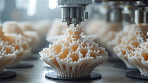 Precise 3d Printed Coral Model Additive Manufacturing Process Intricate Details Close Up