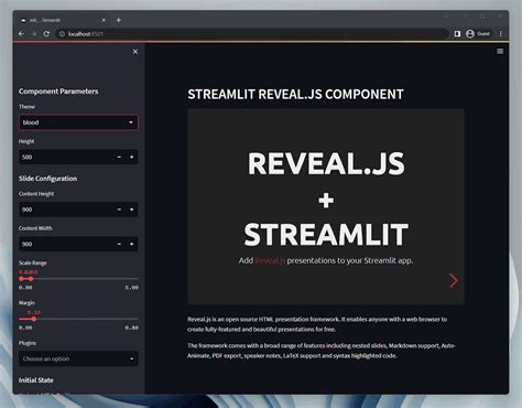 New Component Streamlit Reveal Slides Create Revealjs Presentations