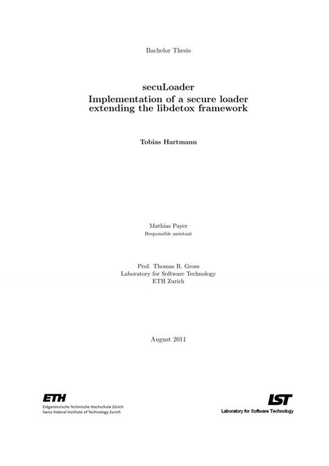 Seculoader Implementation Of A Secure Loader Mathias Payer