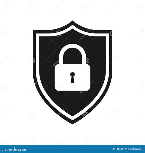 Web Protection Graphic Black And White Icon Stock Vector Illustration Of Privacy Concept