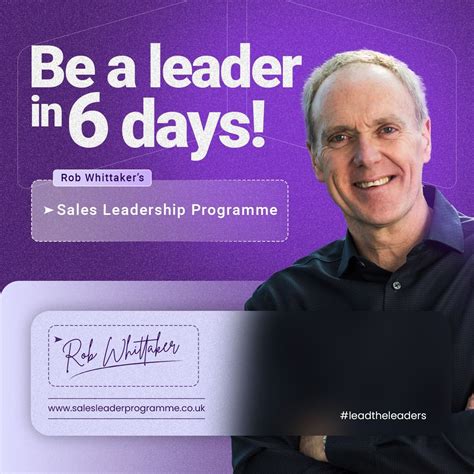 Sales Leadership With Rob Whittaker On Linkedin Ready To Lead The Pack In Sales Join Rob