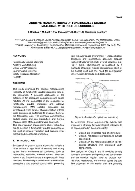 Pdf Additive Manufacturing Of Functionally Graded Materials With In Situ Resources
