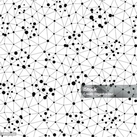 Vector Monochrome Seamless Pattern Black White Stock Illustration