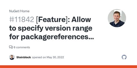 Feature Allow To Specify Version Range For Packagereferences While