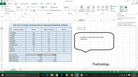 CARA MEMBUAT TABLE DENGAN CEPAT PADA MICROSOT EXCEL