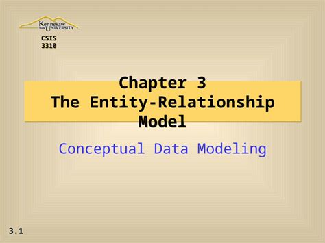 ppt 3 1 csis 3310 chapter 3 the entity relationship model conceptual
