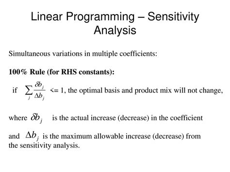 linear programming sensitivity analysis ppt download