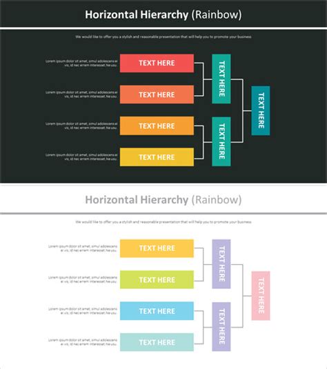 horizontal multi level hierarchy diagram contacts