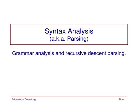 Syntax Analysis Aka Parsing Ppt Download