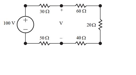 Solved Determine The Voltage V As Labeled In The Circuit Chegg